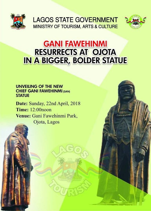 Lagos government honours Gani Fawehinmi, unveils 44-feet statue in Ojota